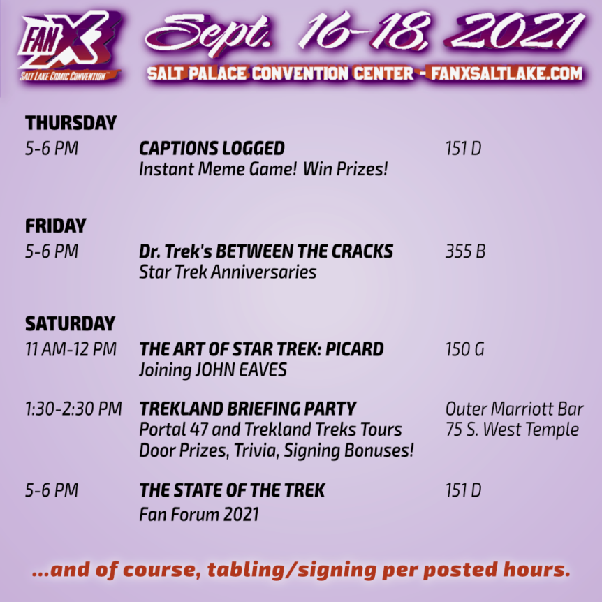 Utah! Come say hi at FanX Salt Lake | Trekland